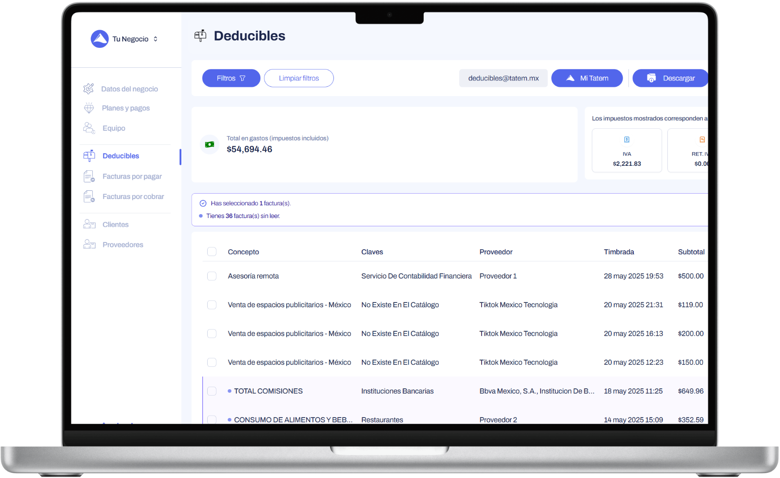 Análisis Inteligente de Facturas | Tatem