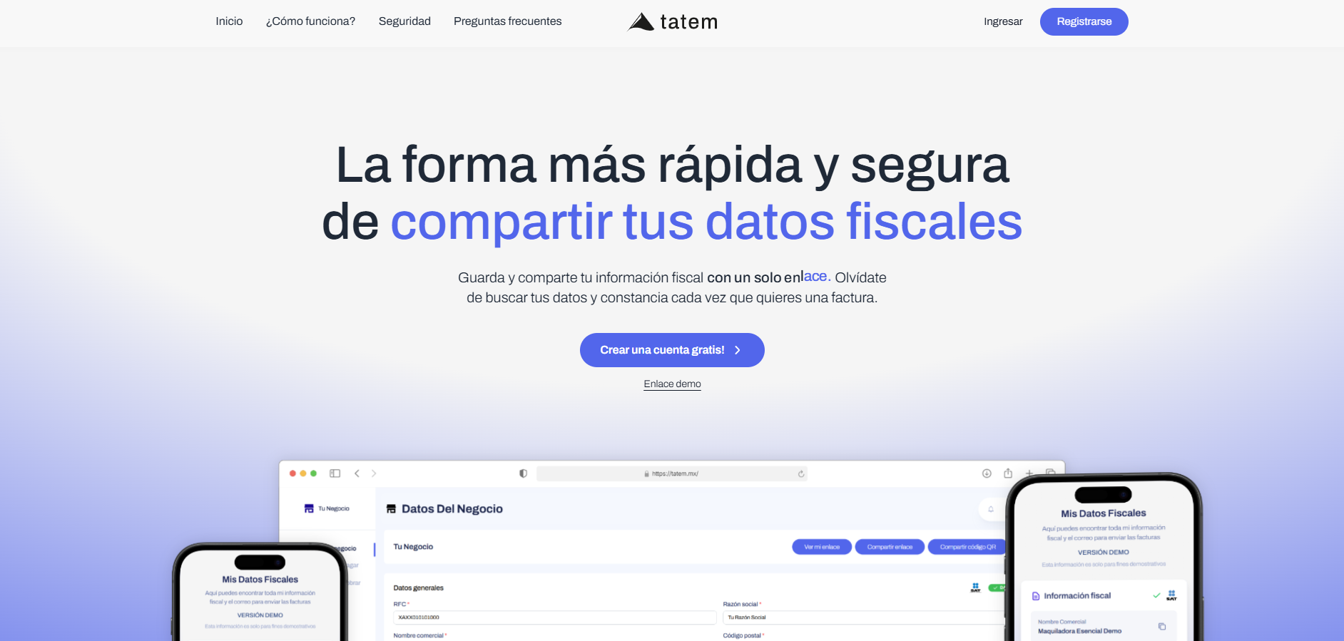 Solicita facturas sin complicaciones | Tatem